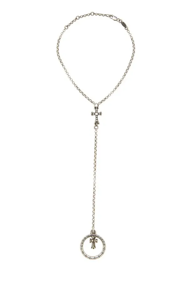 Chrome Hearts Sterling Diamond Cross Hand Chain