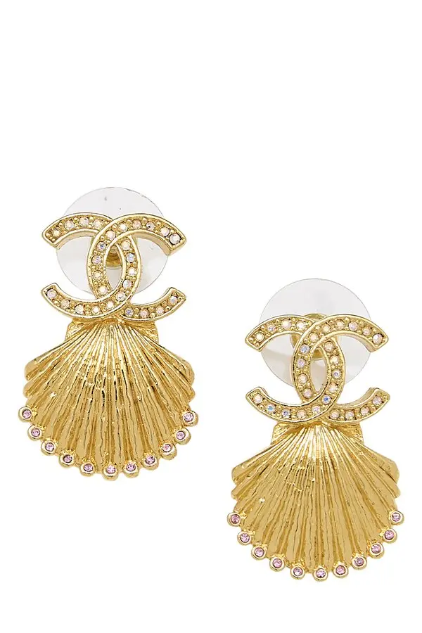Chanel Crystal Seashell Earrings