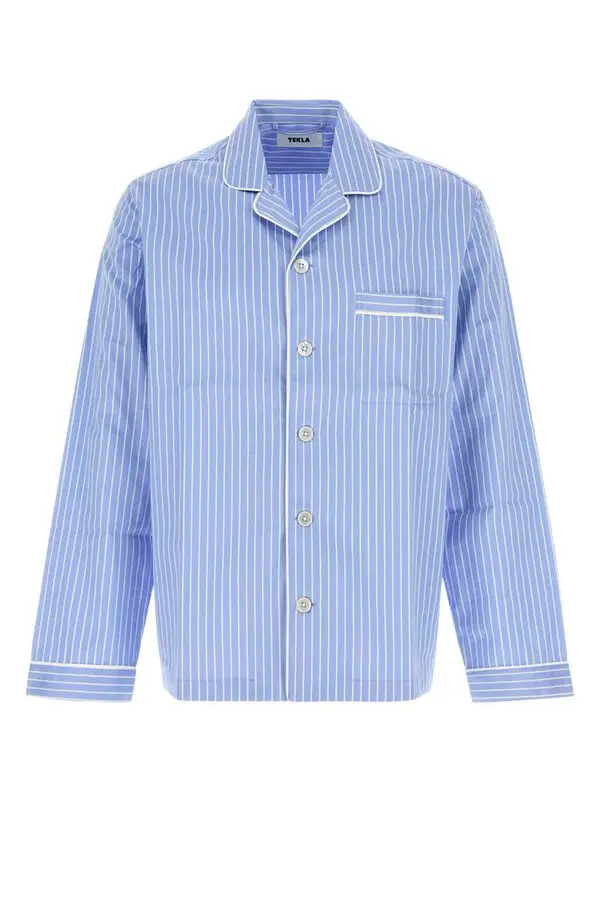 TEKLA Embroidered Cotton Sateen Shirt