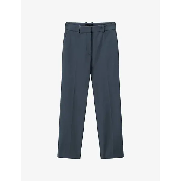 JOSEPH Coleman Straight-leg Trousers - Smoke