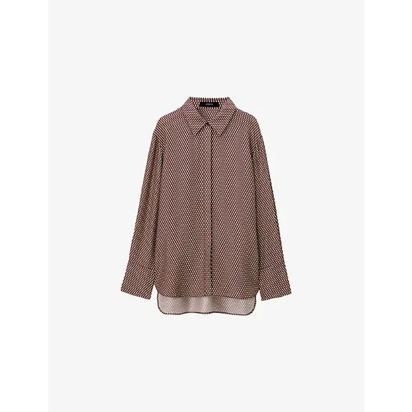 JOSEPH Abstract Print Lyocell And Silk Blouse