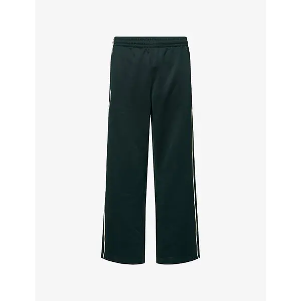 Lacoste Side-stripe Loose-fit Fleece Cotton-blend Jogging Bottoms