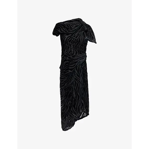 Isabel Marant Atrium Cyane Draped Woven Midi Dress