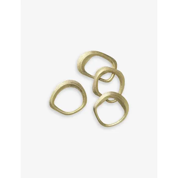 FERM LIVING Flow Brass Napkin Rings Set
