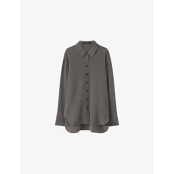JOSEPH Relaxed-fit Silk Blouse - Smoke