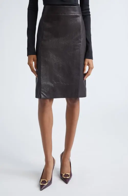 FERRAGAMO Leather Midi Skirt