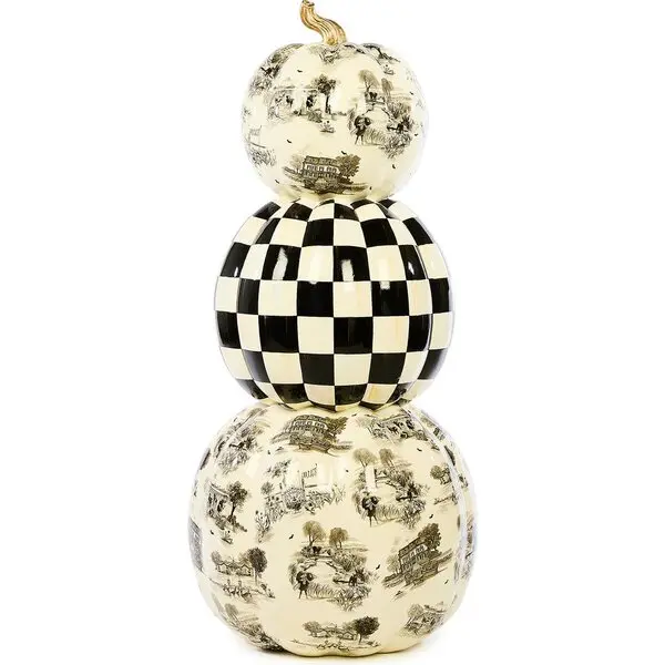 MACKENZIE-CHILDS Toile Pumpkin Outdoor Trophy