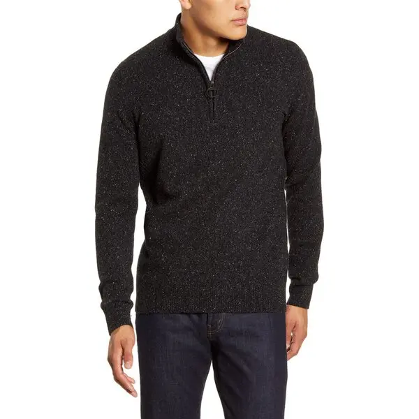 Barbour Tisbury Half Zip Pullover Sweater - Black