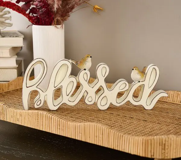 VALERIE PARR HILL As Is Inspirational Sign With Birds Valerie