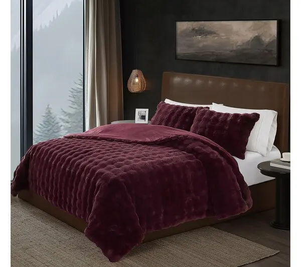 Frye Bubble Faux Fur Twin/txl Comforter Set
