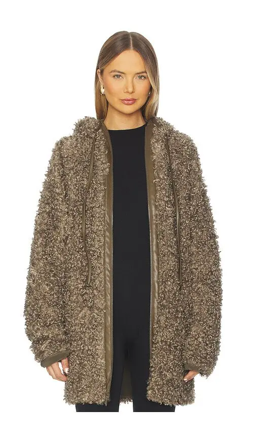 Norma Kamali Oversized Raglan Sleeve Hooded Jacket