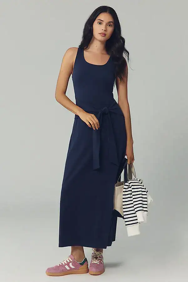 L*Space Tie-Waist Maxi Dress In Midnight Blue - 66% Off | Editorialist