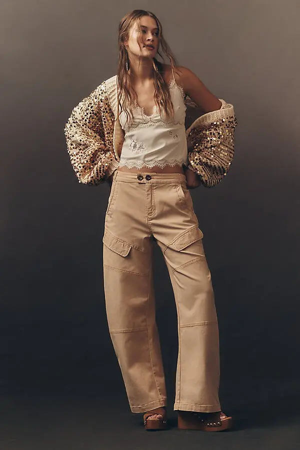 PILCRO The Corinne Curve Wide-leg Pants - Ginger Root