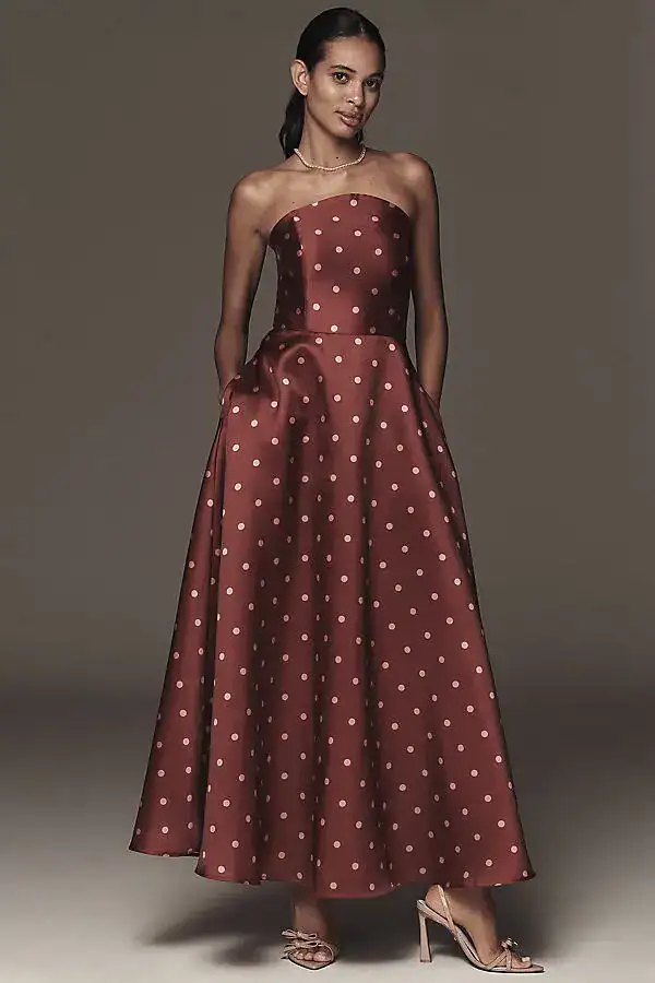 Hutch Victoria Strapless Fit & Flare Maxi Dress In Red Pattern - 29% Off |  Editorialist