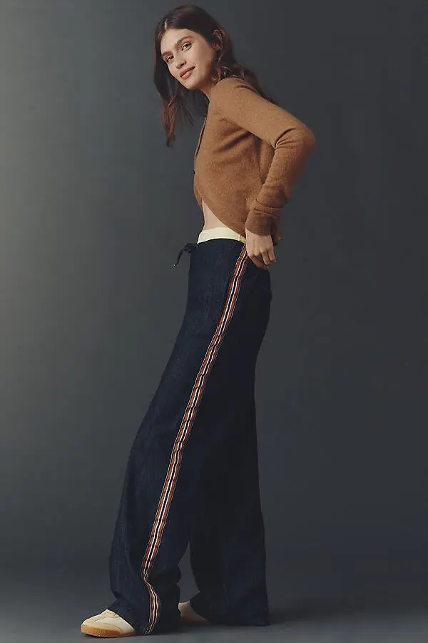 Maeve High-rise Wide-leg Track Pants
