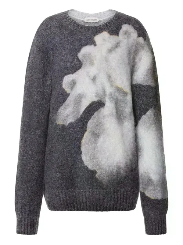Alberta Ferretti Floral-intarsia Knit Sweater