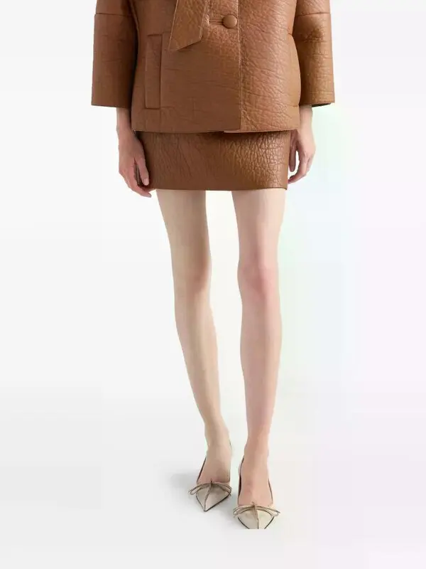 Prada Textured Leather Mini Skirt