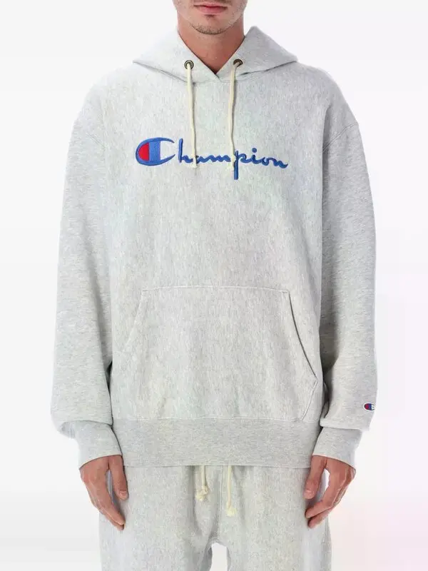 Champion Embroidered Logo Hoodie - Grey