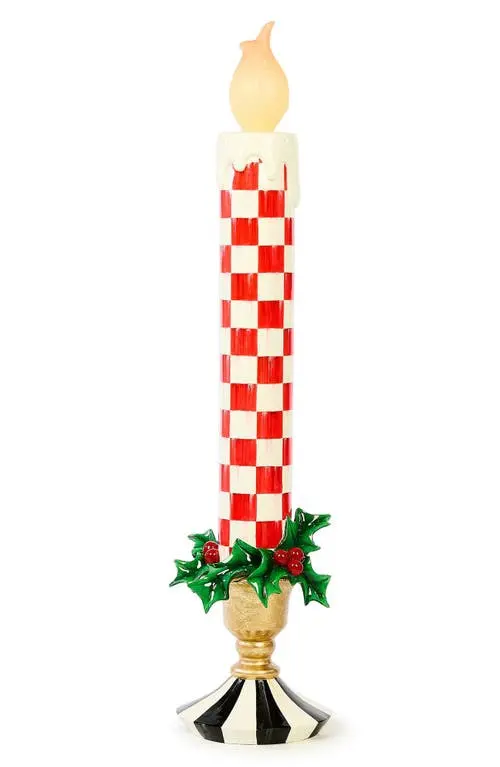 MACKENZIE-CHILDS Check It Out Large Illuminated Candle Decoration