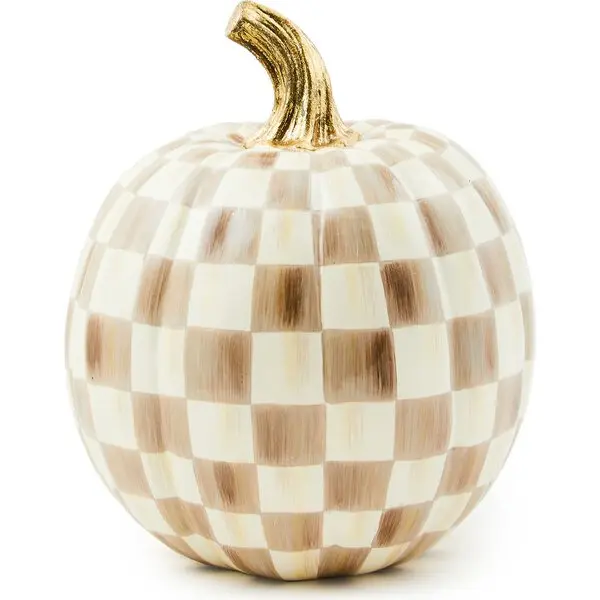 MACKENZIE-CHILDS Check Small Pumpkin - Mocha