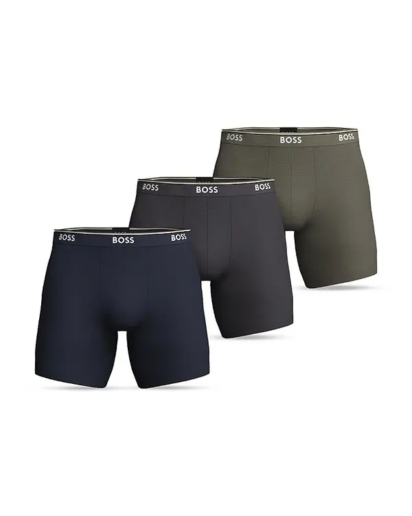 Hugo Boss Power Cotton Blend Long Boxer Briefs, Pack Of 3 - Open Misc