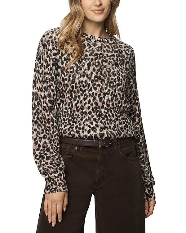 Splendid Leopard Print Sweater - Snow Leopard