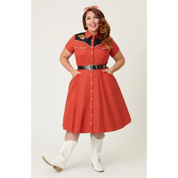 SMAK PARLOUR Embroidered Western Flare Dress