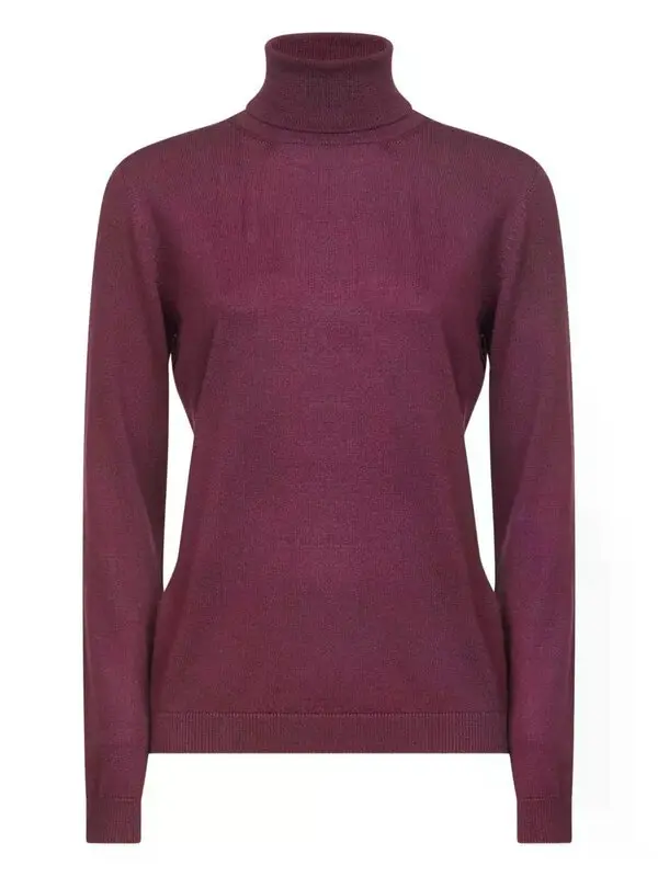 BLANCA VITA Turtleneck Ribbed Knitwear - Purple