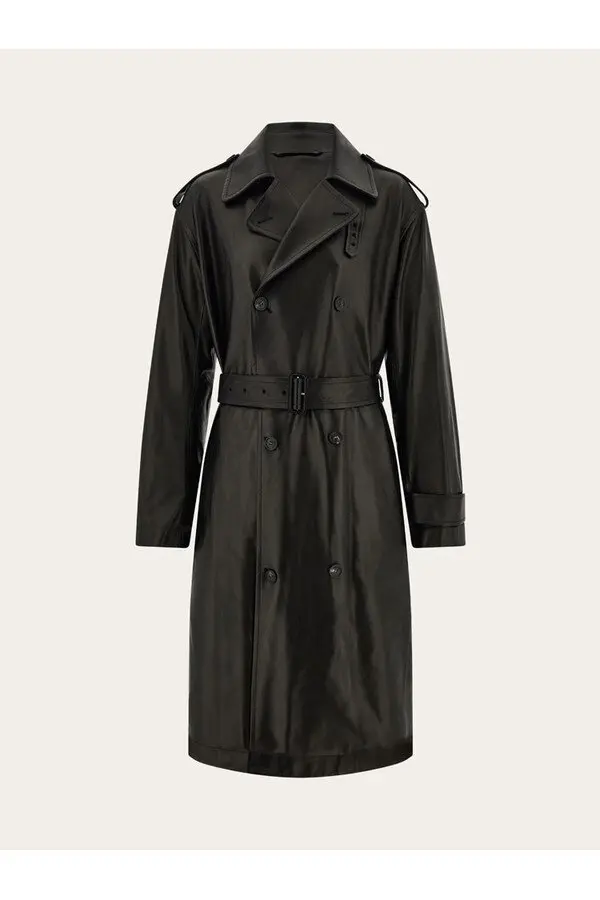 FERRAGAMO Nappa Leather Trench Coat