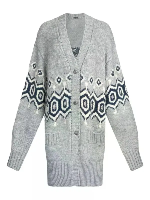 Liu Jo Jacquard Puff-sleeve Cardigan-coat