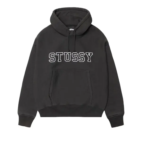 StÜssy Felt Applique Hoodie - Black