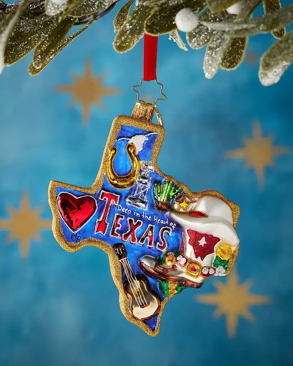 CHRISTOPHER RADKO Lone Star Pride Christmas Ornament