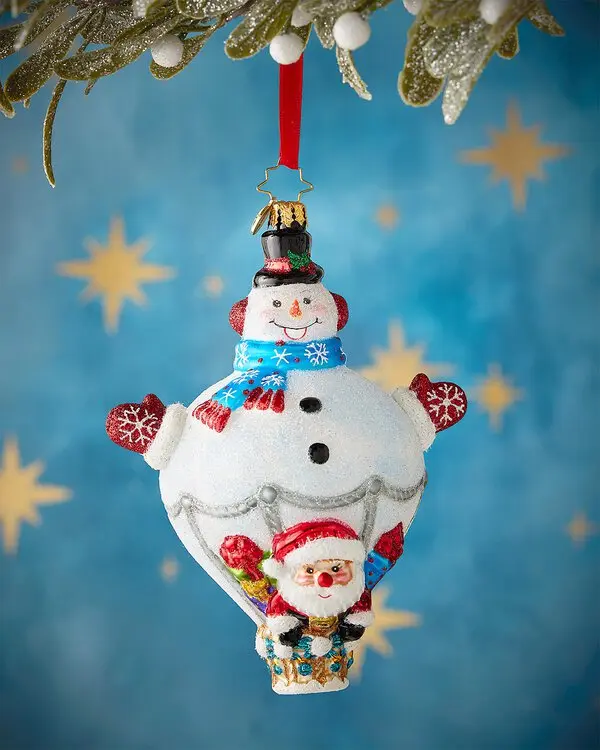 CHRISTOPHER RADKO Up, Up, And Snowy Christmas Ornament
