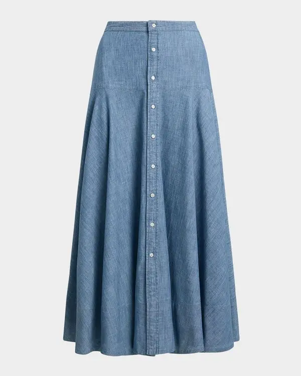 Ralph Lauren Cotton Maxi Skirt - Chambray