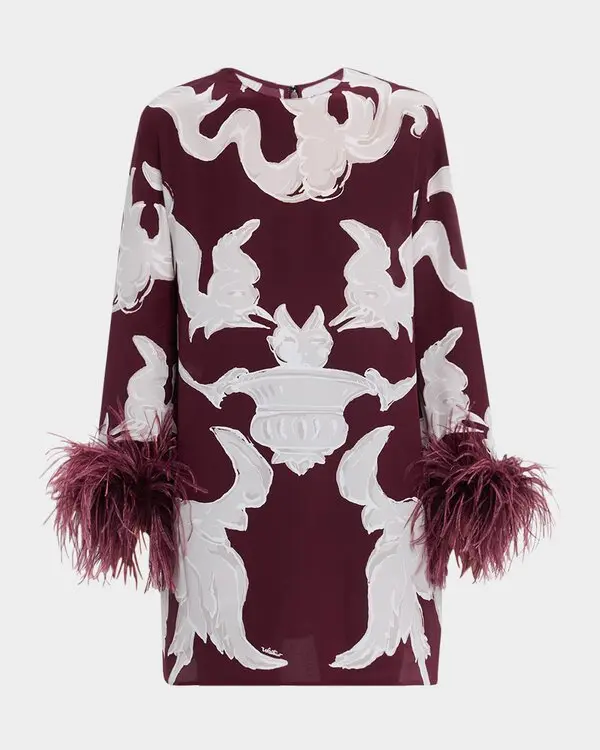 Valentino Garavani Metamorphos Gryphon Mini Dress - Red Multi