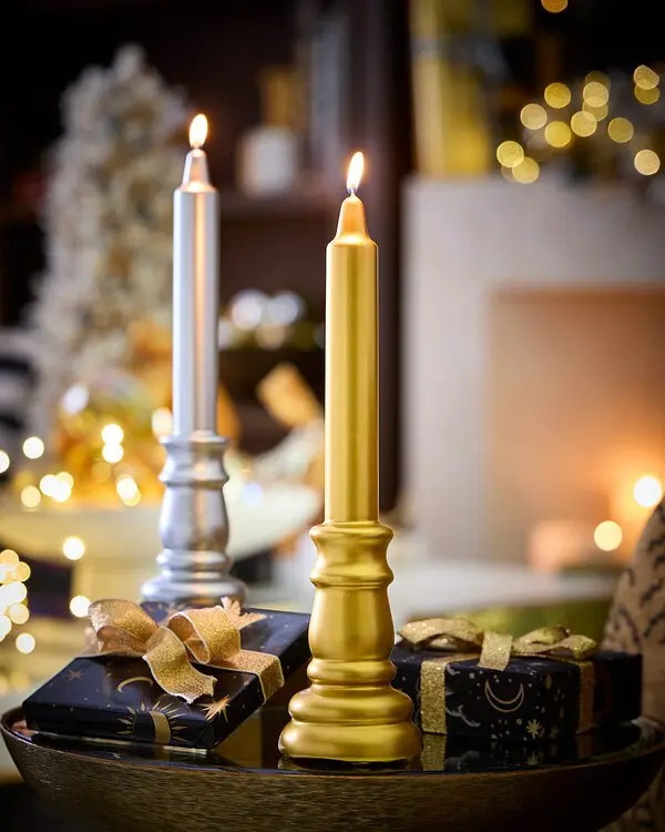Neiman Marcus Candlestick-shaped Candle, Gold