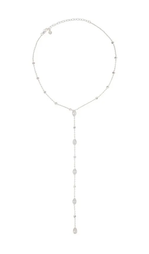 Ettika Marquise Crystal Lariat Necklace - Silver