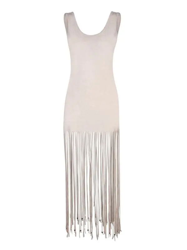 Alanui Cotton And Linen Dress - Beige