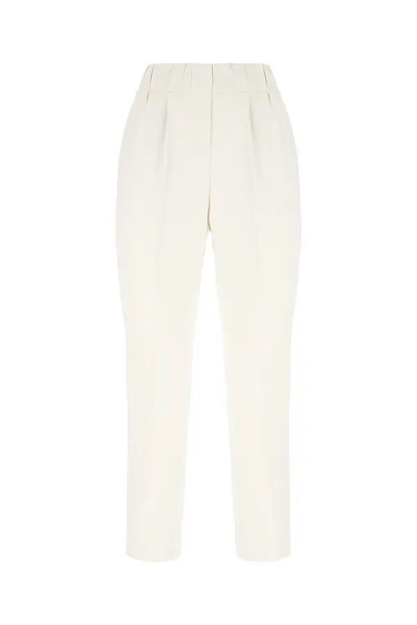 Brunello Cucinelli High-waisted Straight Cady Trousers