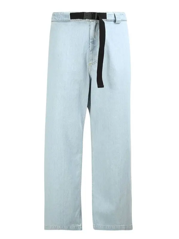 Moncler Bleached Denim Jeans With Belted Waist - Blue