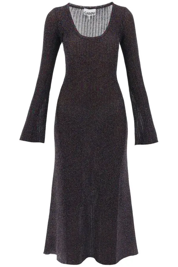 GANNI Maxi Ribbed Dress - Multicolor