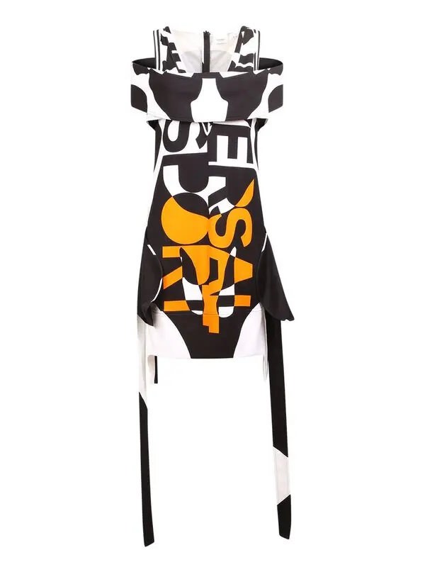 Burberry Asymmetric Graphic Print Dress