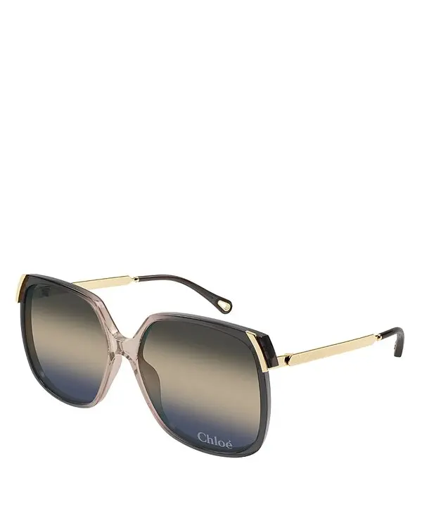 Chloé Rectangle Sunglasses, 60mm