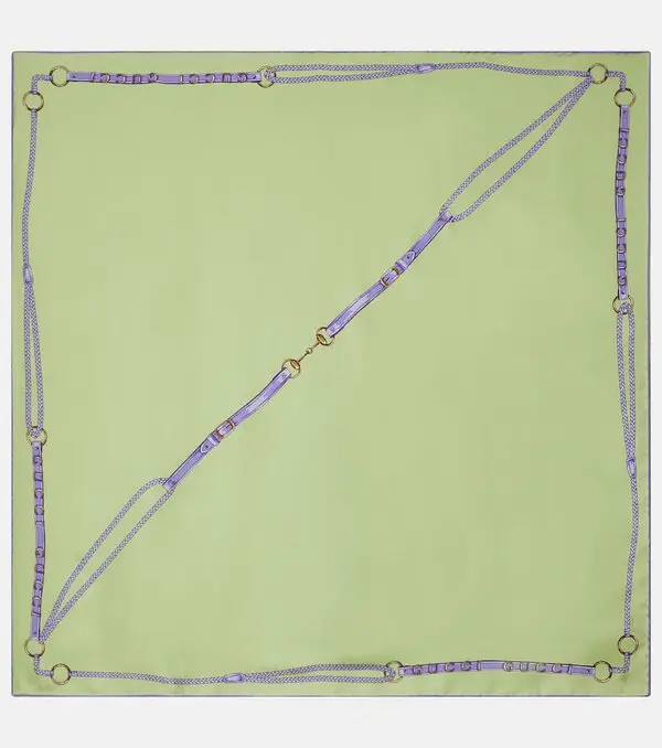 Gucci Printed Silk Scarf - Green