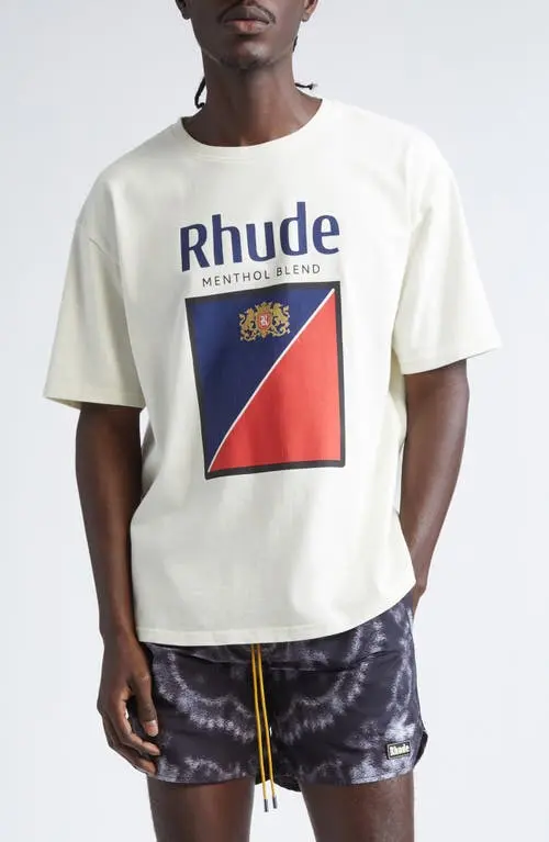 Rhude Collins Fumar Graphic T-shirt - White/navy/red/black/yello