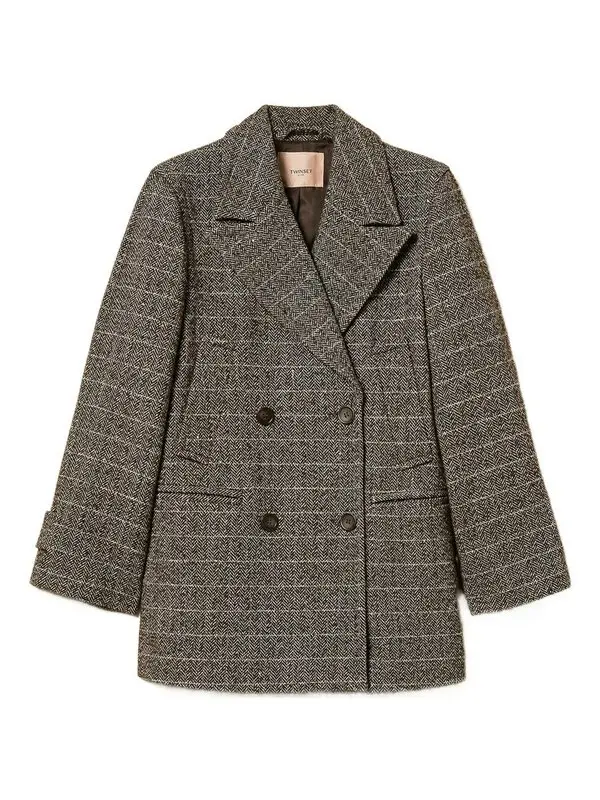 TWINSET Herringbone Coat - Brown