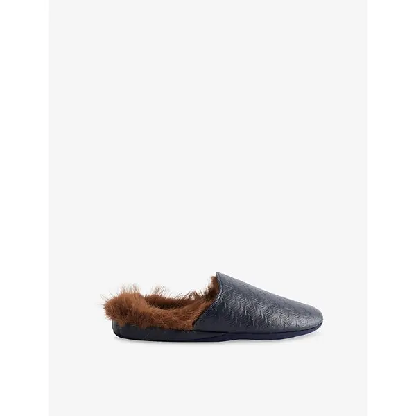 THAMES Baskerville Faux Leather And Fur Slipper