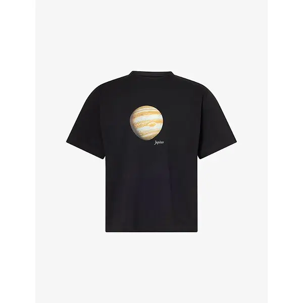 THAMES Jupiter Short-sleeve Graphic Cotton-jersey T-shirt - Black