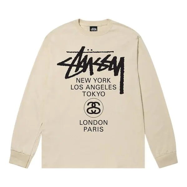 StÜssy World Tour Long-sleeve Tee - Cream