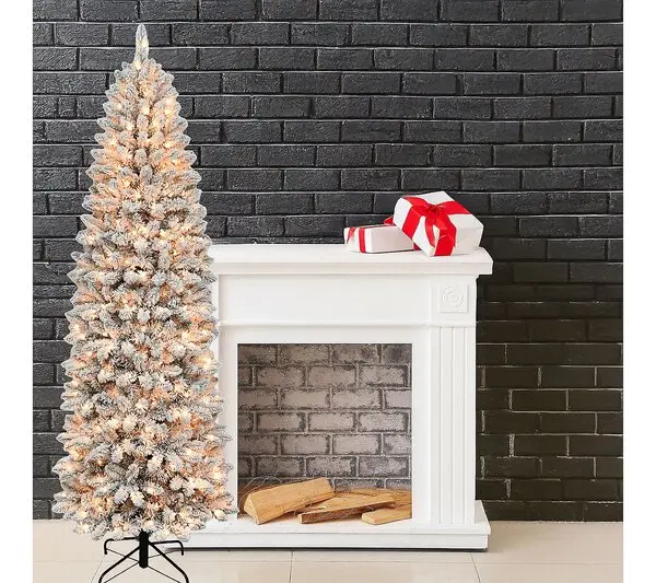 SANTA'S WORKSHOP 7.5 Ft. Pe & Pvc Flocked Tree W/ 350 Lights